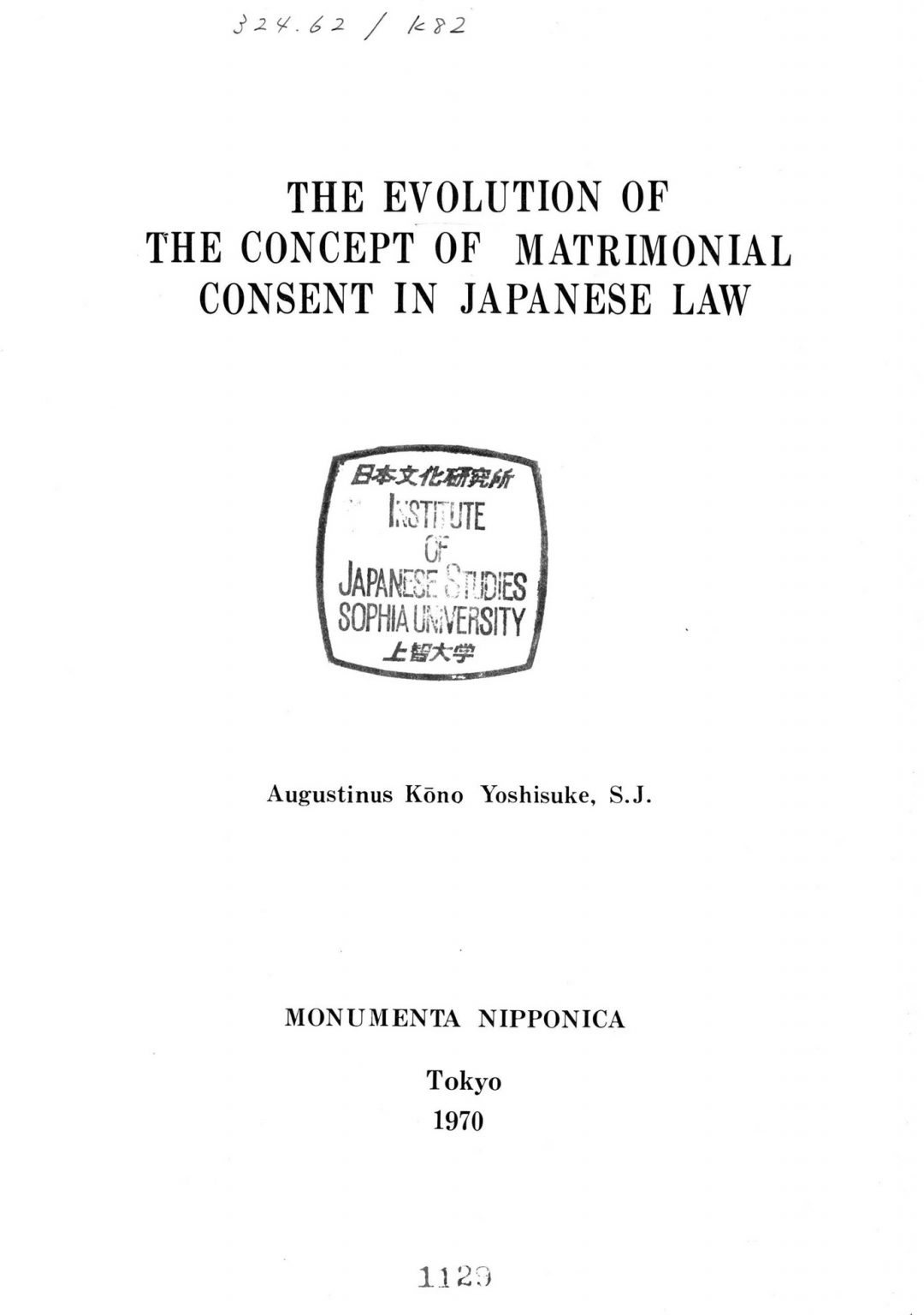 The Evolution of the Concept of Matrimonial Consent in Japanese Law ...